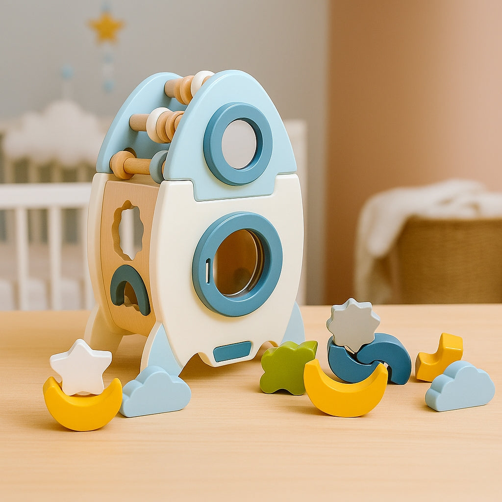 Wooden Rocket Toy – Kids Learning & Play – Wee Little Ones